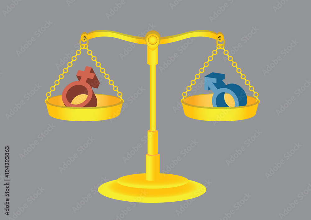 Gender Equality Conceptual Cartoon Vector Illustration Stock Vector ...