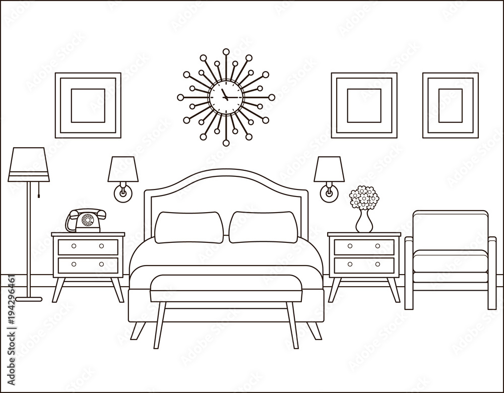 Bedroom Clipart Black And White
