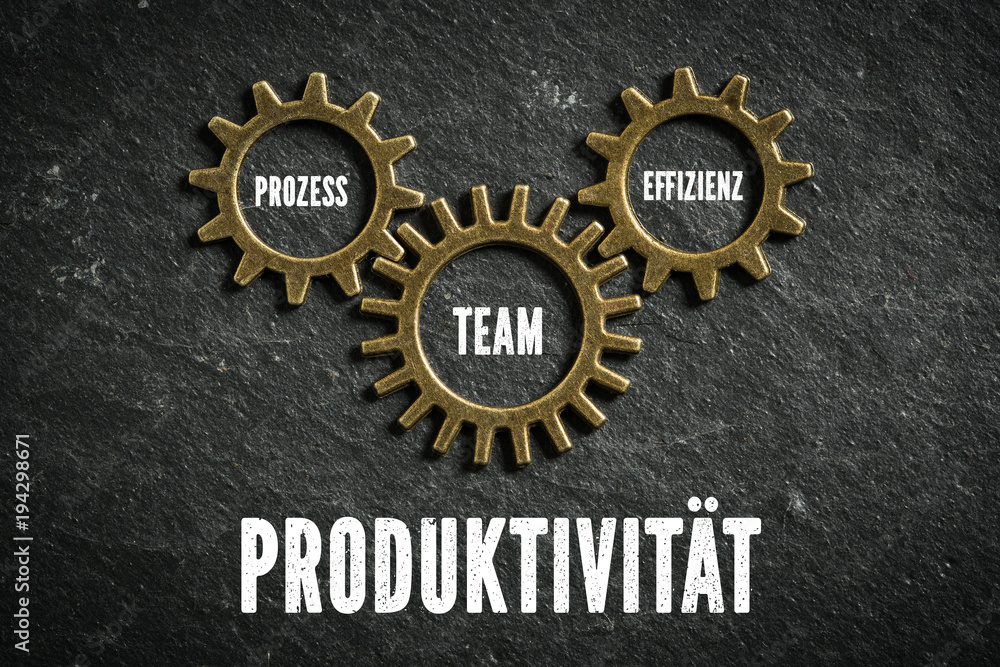 Produktivität aus Kombination von Prozess, Effizienz und Team Stock ...