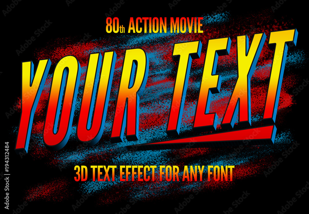 80s Action Movie Text Style Stock Template | Adobe Stock