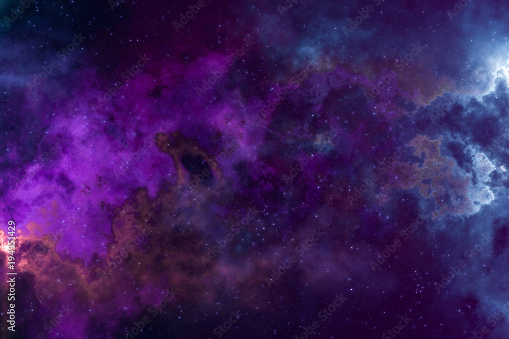 High definition star field, colorful night sky space. Nebula and ...