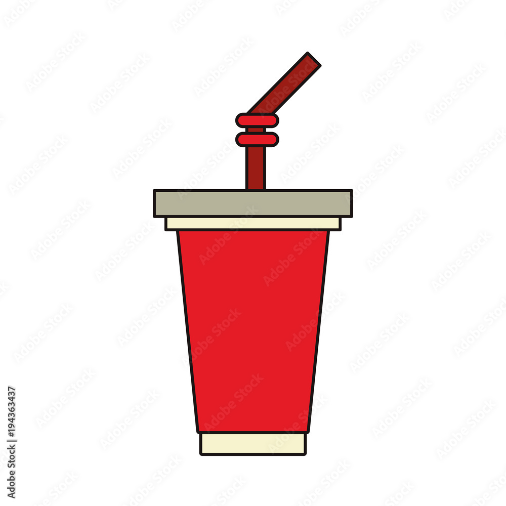 Soda cup with straw vector illustration graphic design Stock Vector ...