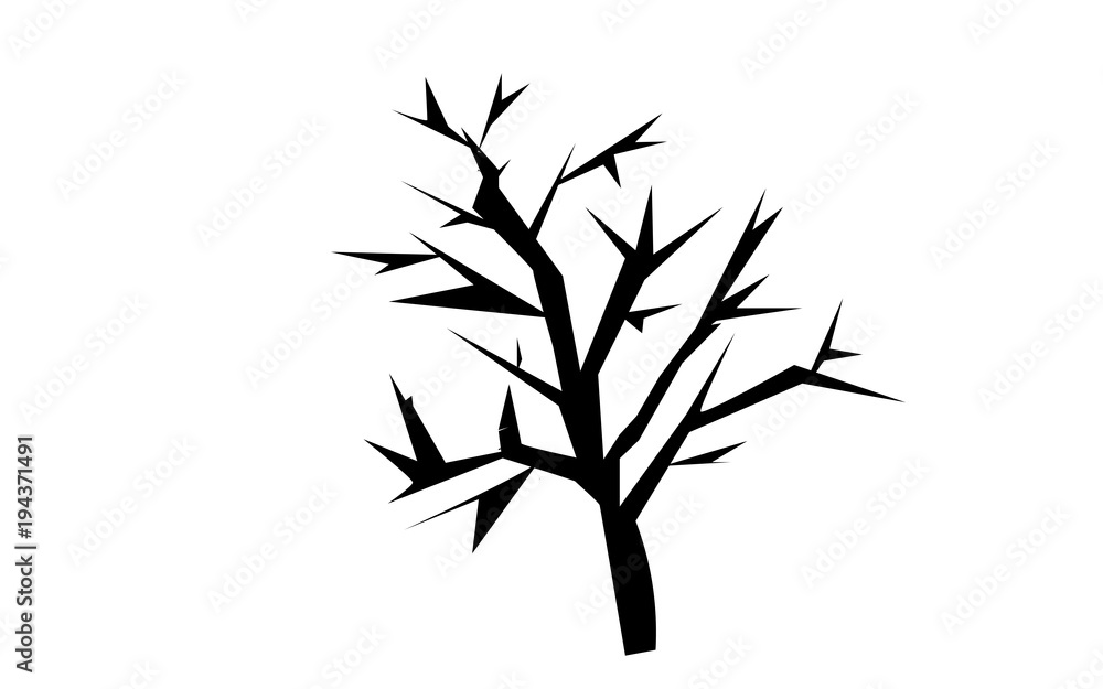 mesquite tree silhouette on white background Stock Vector | Adobe Stock