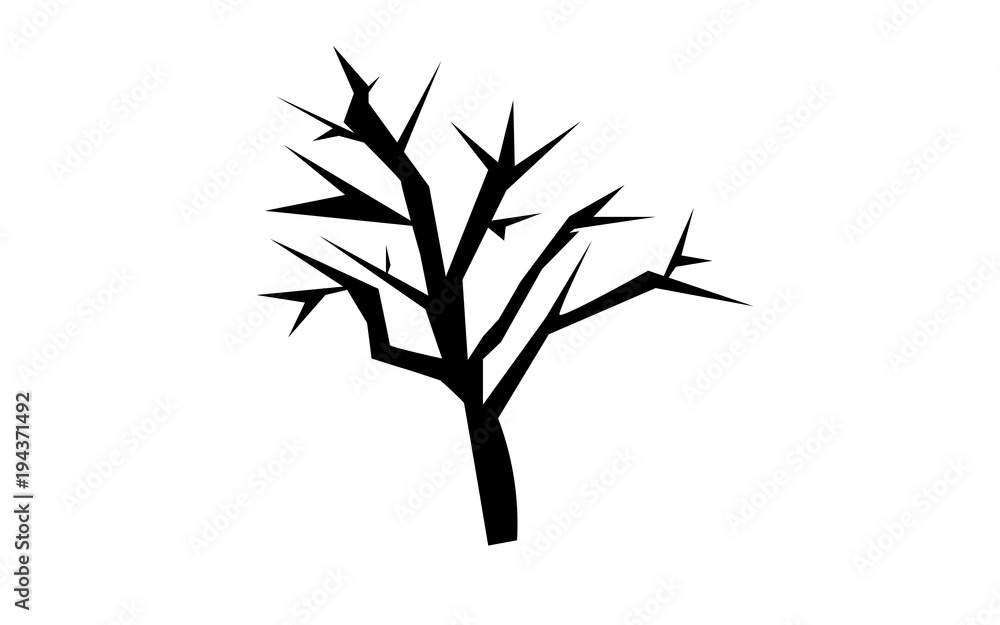 mesquite tree silhouette on white background Stock Vector | Adobe Stock