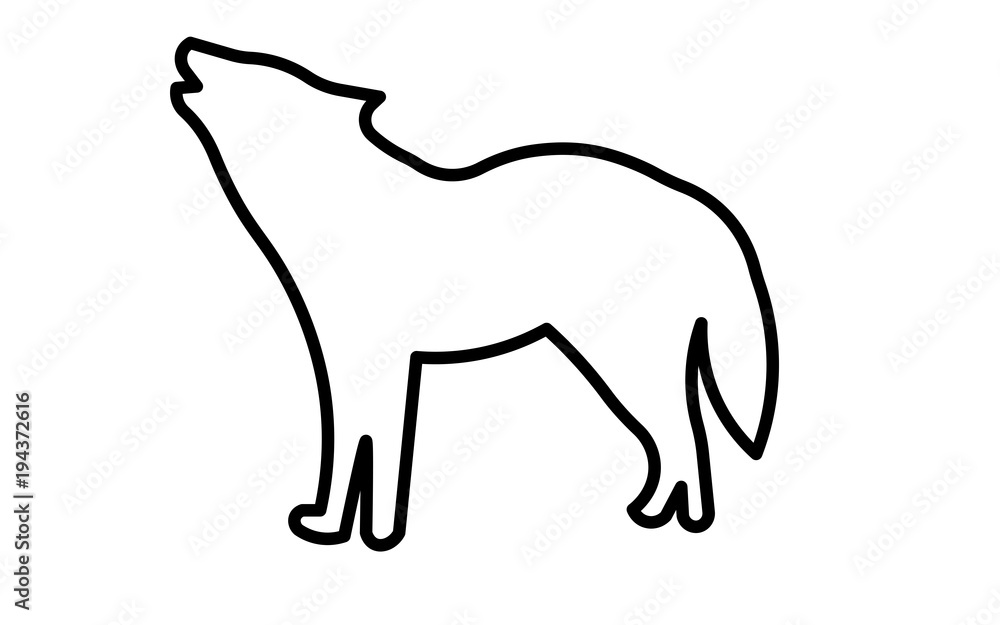 Howling Wolf Silhouette Clip Art