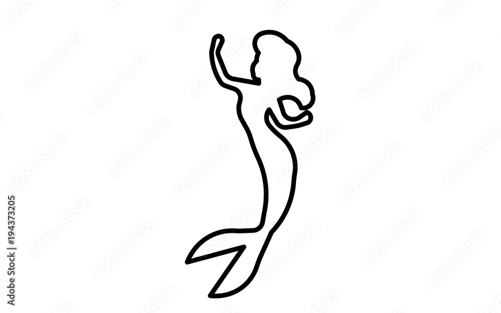 Ariel Mermaid Outline