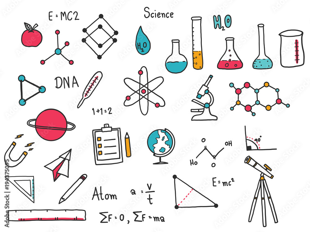 science doodle set. Stock Vector | Adobe Stock