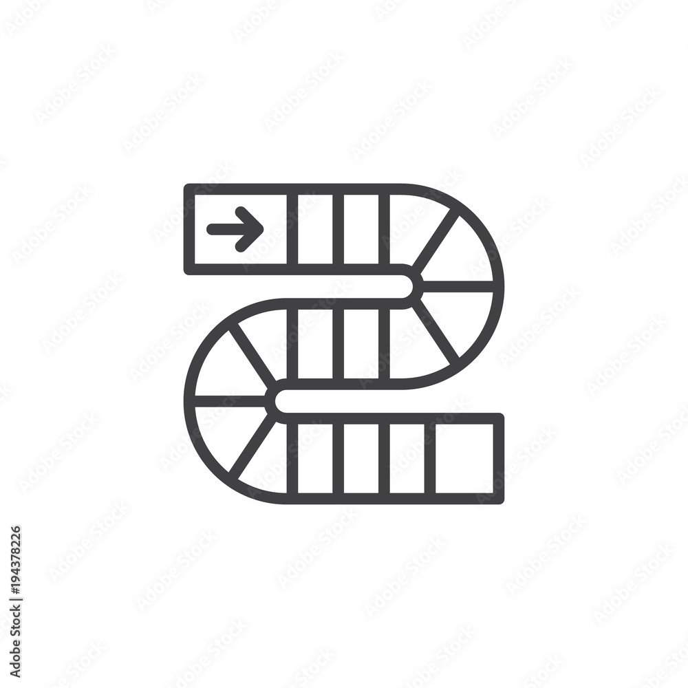 Pathway board game outline icon. linear style sign for mobile concept ...