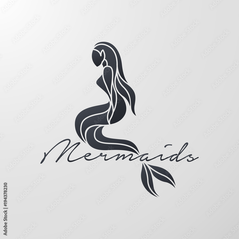 Mermaid logo icon design, vector illustration Stock Vector | Adobe Stock