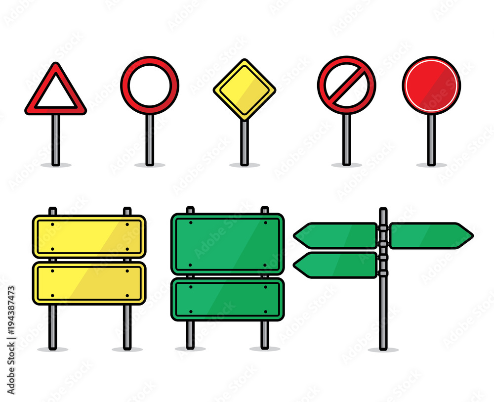 traffic sign cartoon illustration.carton design style.designed for web ...