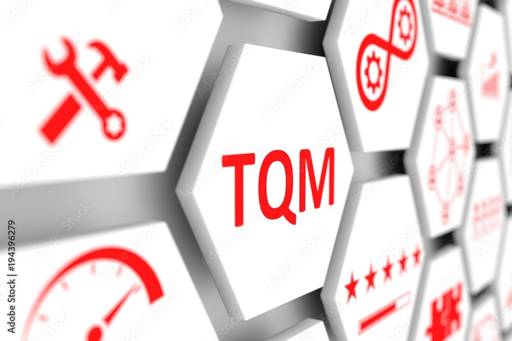 TQM concept cell blurred background 3d illustration Stock Illustration ...