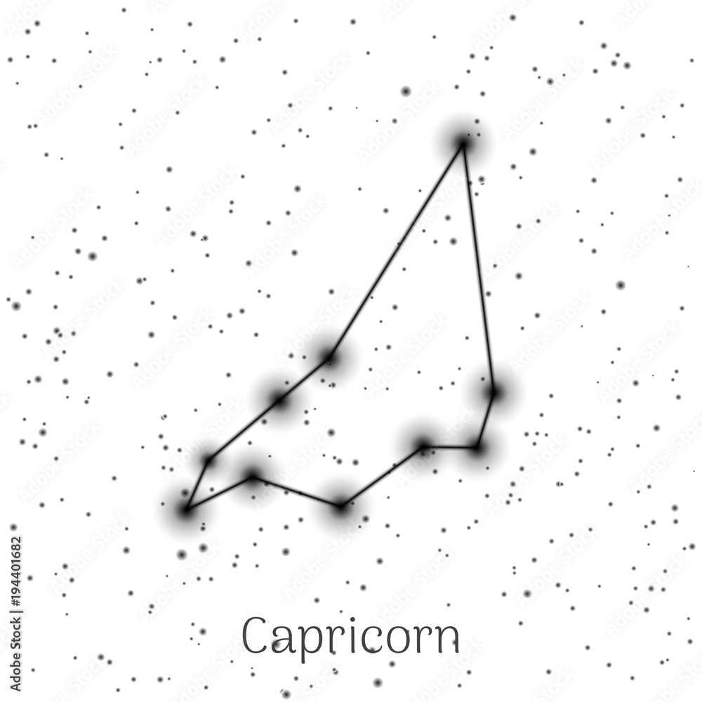 Sign zodiac capricorn, white sky background, realistic. Astrological ...