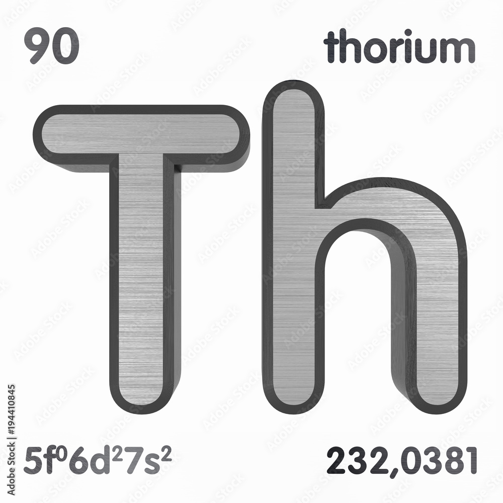 Thorium (Th). Chemical element sign of periodic table of elements. 3D ...
