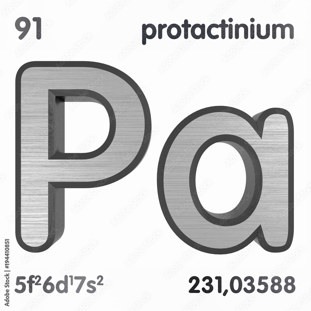 Protactinium (Pa). Chemical element sign of periodic table of elements ...
