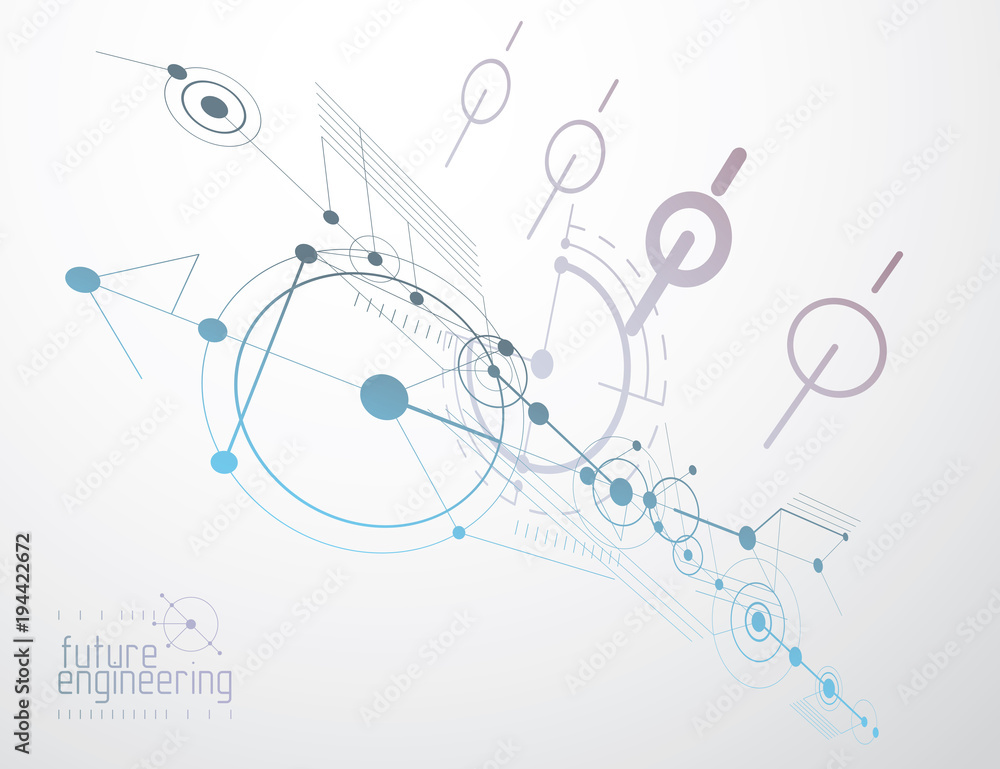 Vector industrial and engineering background, future technical plan ...