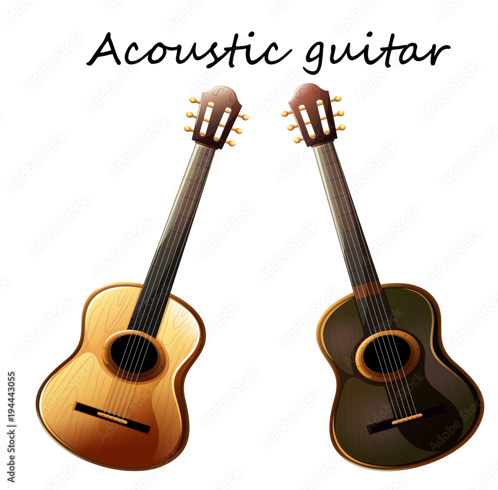 Two models of guitars - a detailed layout of acoustic guitars Stock ...