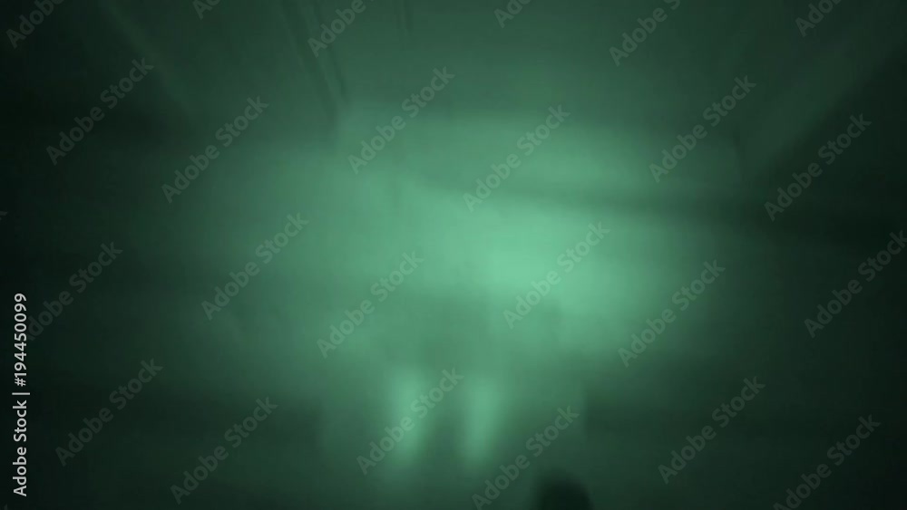 Scary ghost boy, with a blur and transparent effect, surprises person ...