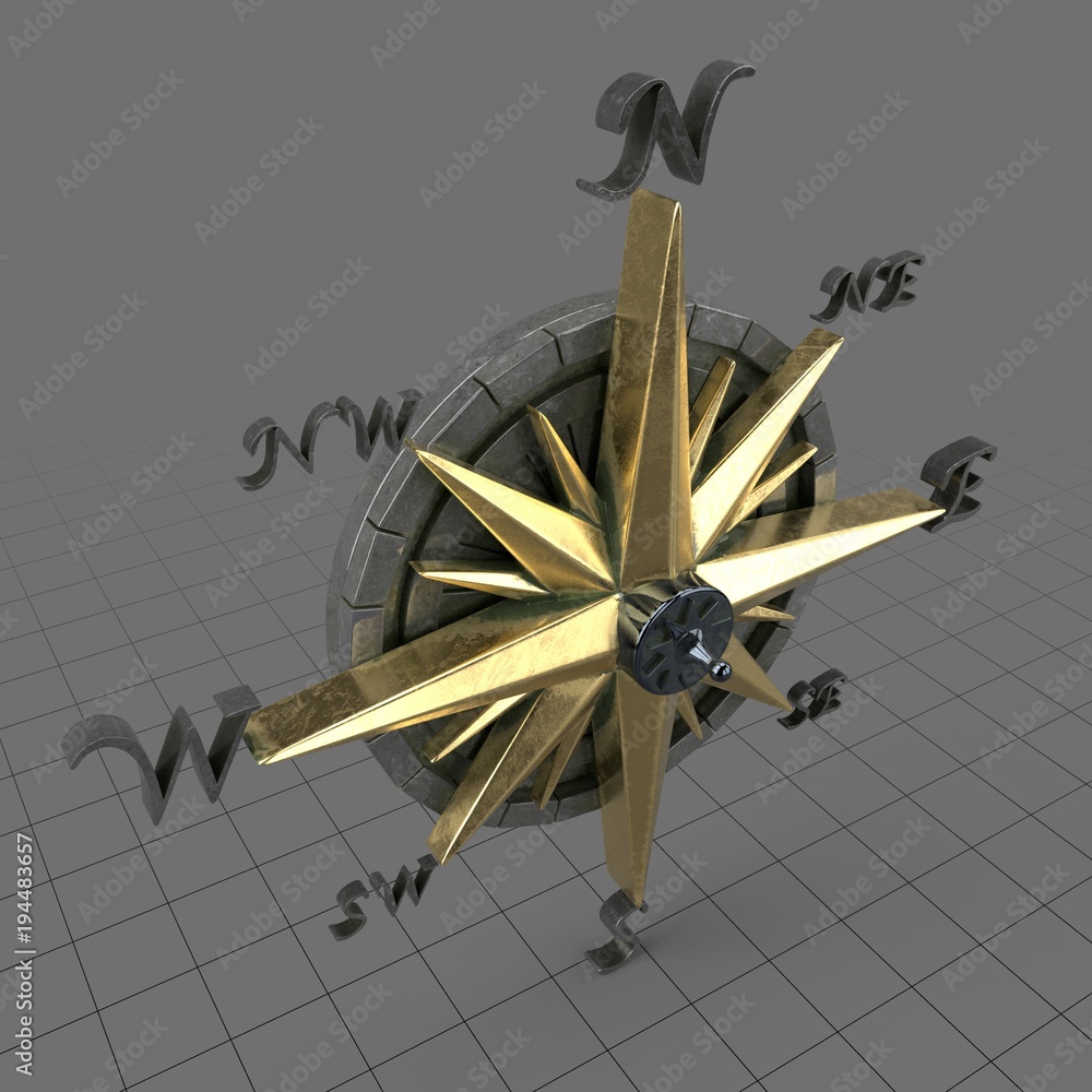 Abstract compass Stock 3D asset | Adobe Stock