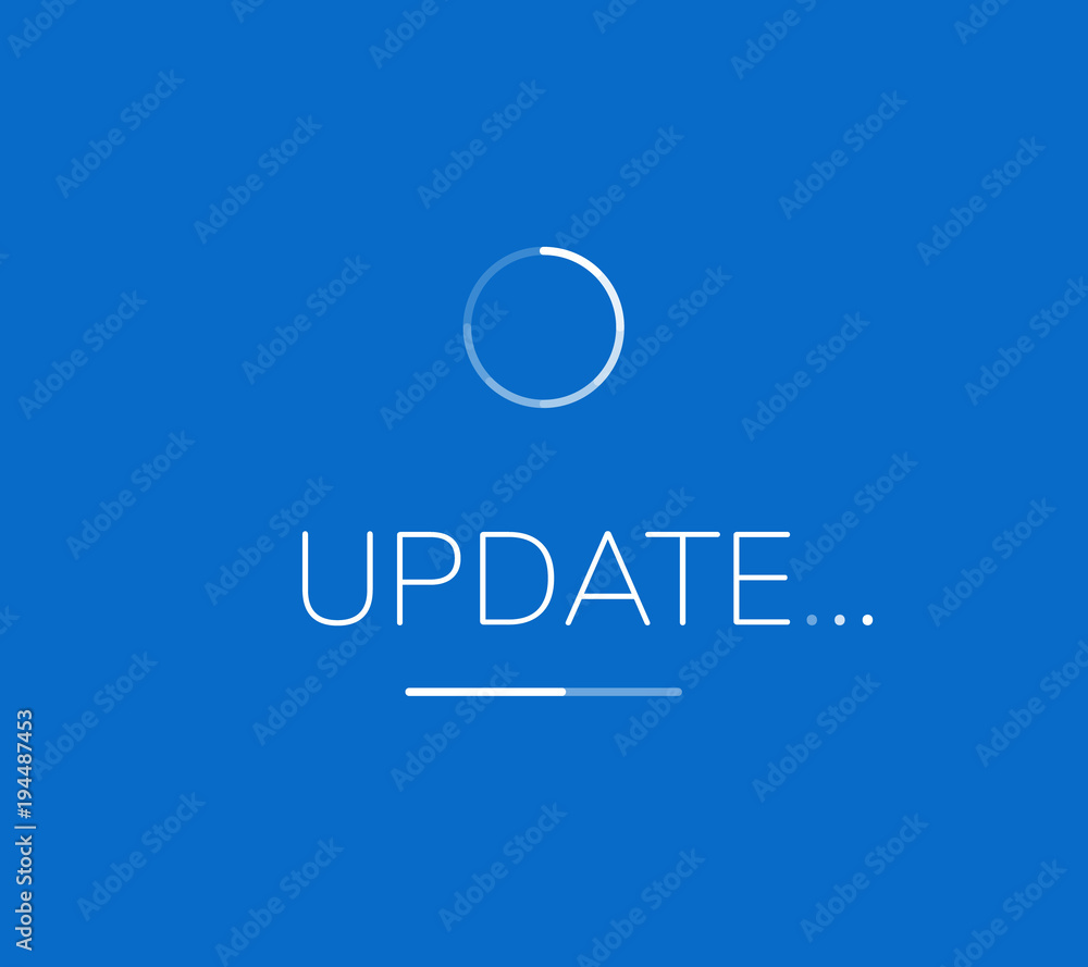 System software update and upgrade concept. Loading process screen ...