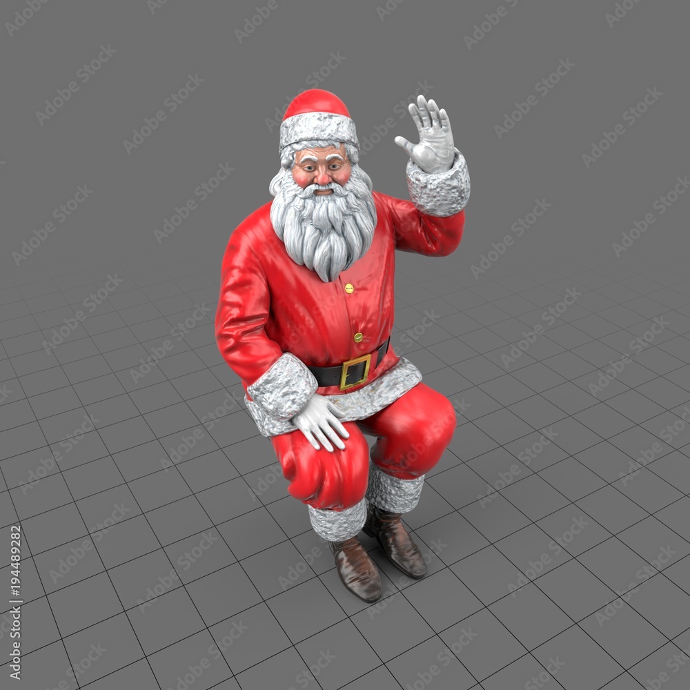 Santa Claus figure sitting Stock 3D asset | Adobe Stock