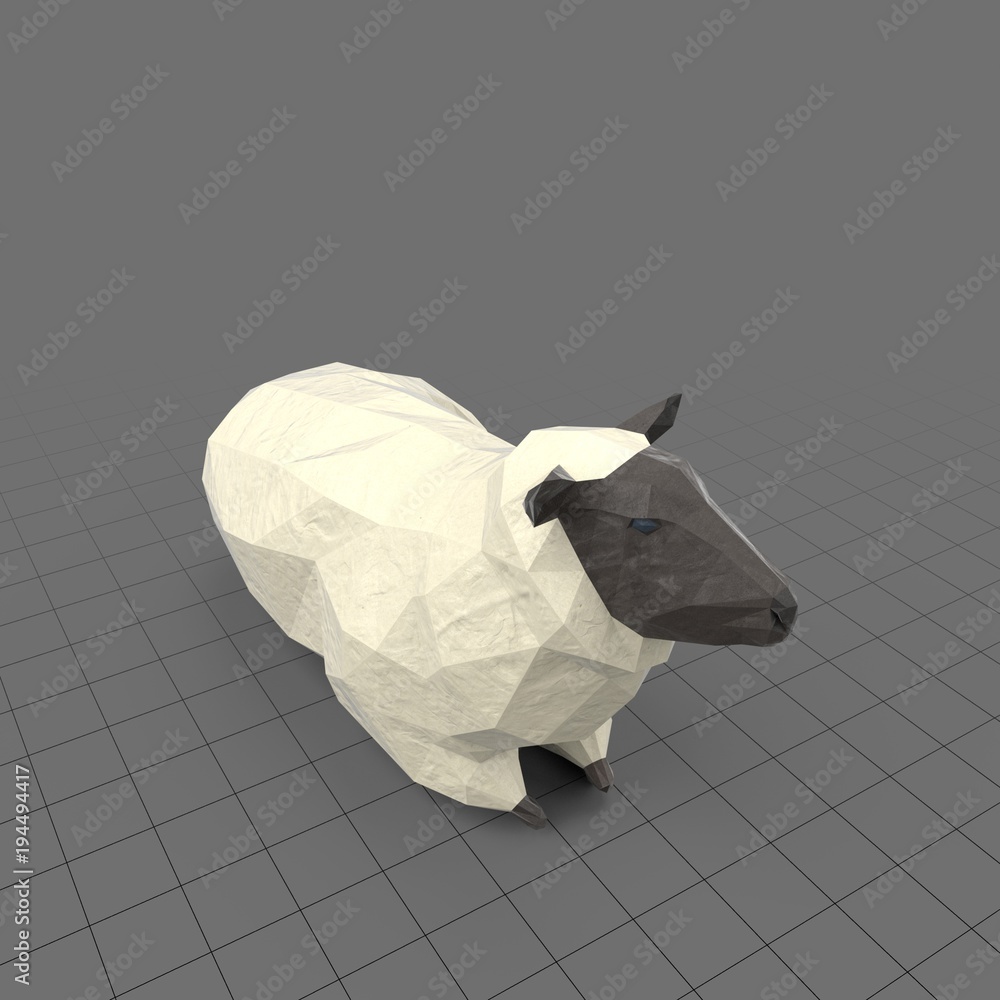 Stylized sheep lying Stock 3D asset | Adobe Stock
