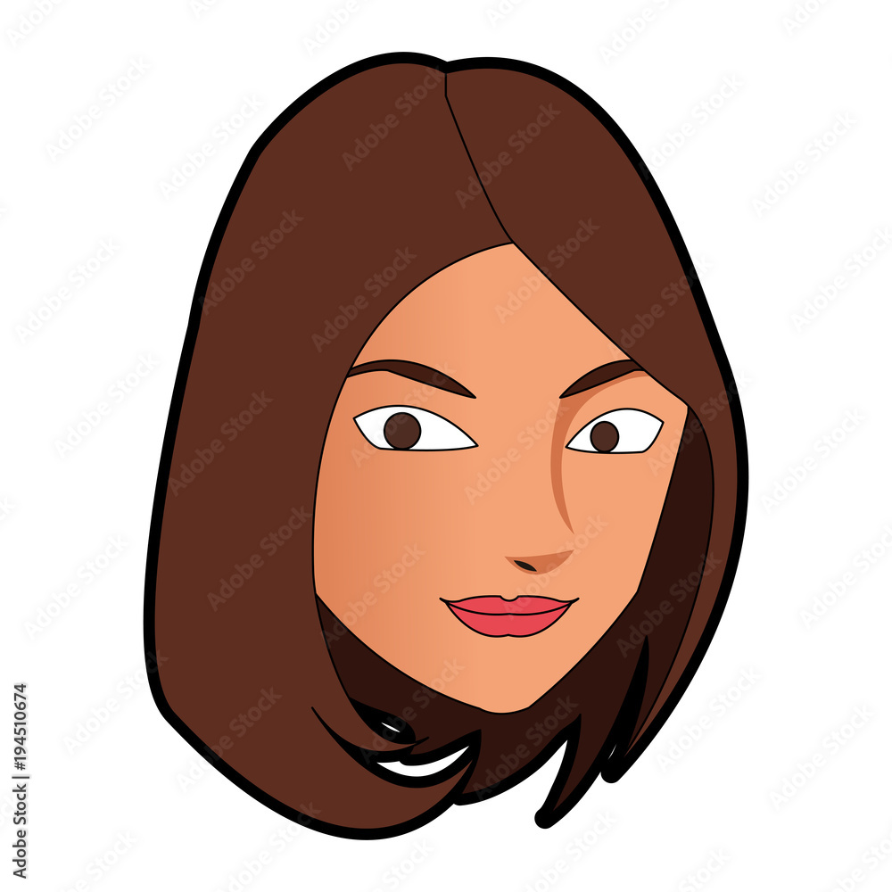 Woman face cartoon vector illustration graphic design Stock Vector ...