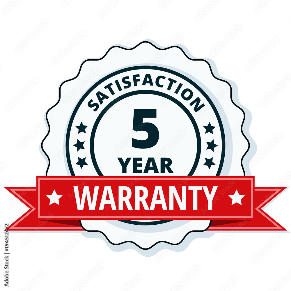 5 Year Warranty Stock 벡터 | Adobe Stock