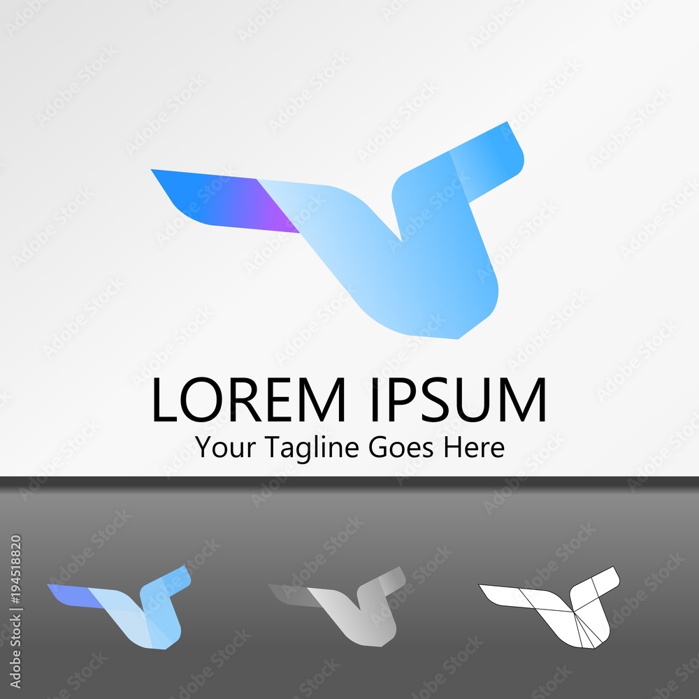 Blue V Logo .Creative Vector Logo Design Ideas for Your Company,Studio ...