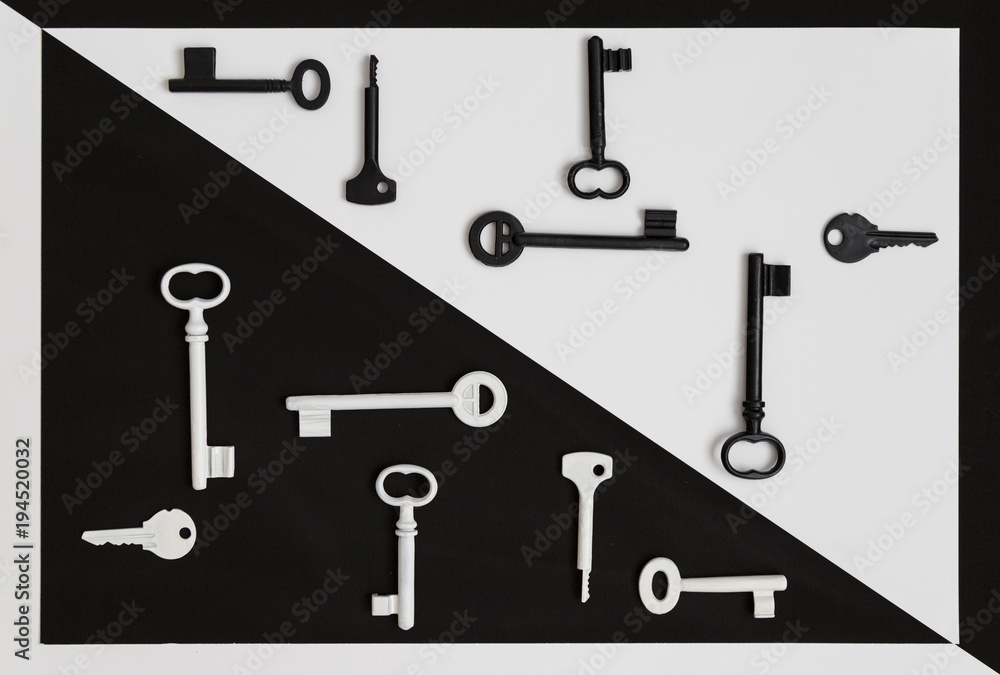 PAttern from black and white keys on a black and white diagonal ...