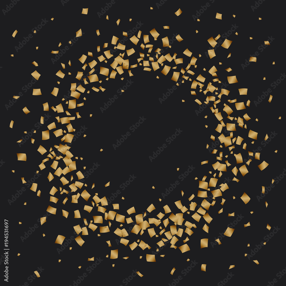 Gold glitter confetti frame on black background Stock Vector | Adobe Stock