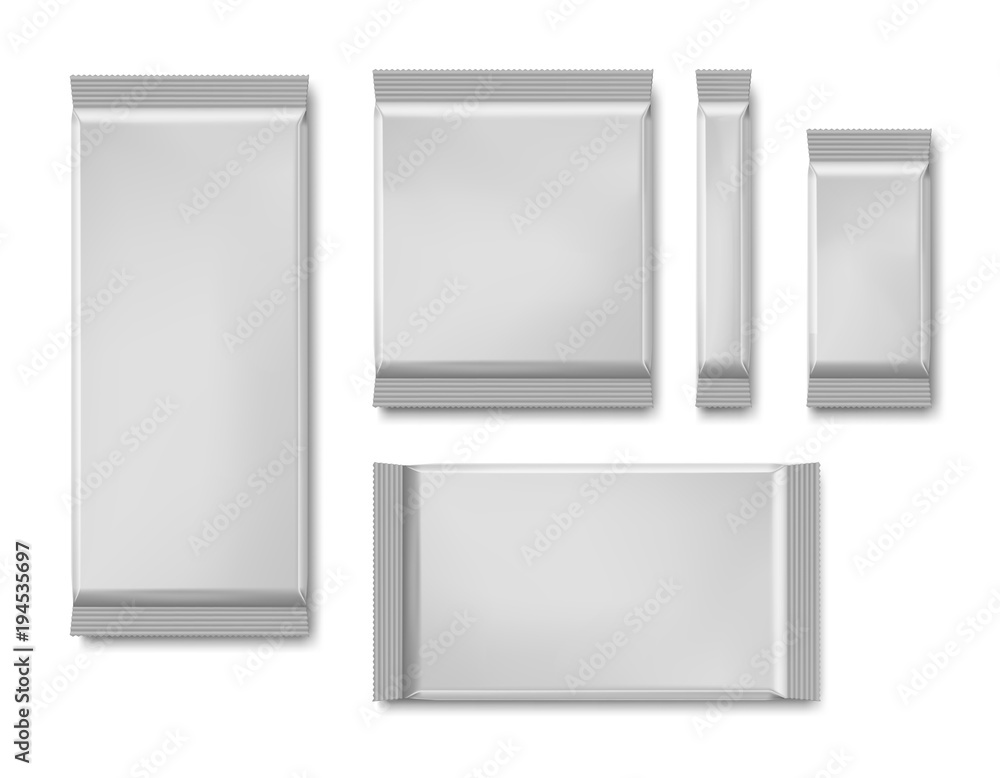 Set of template for flow pack with different proportions. Vector ...