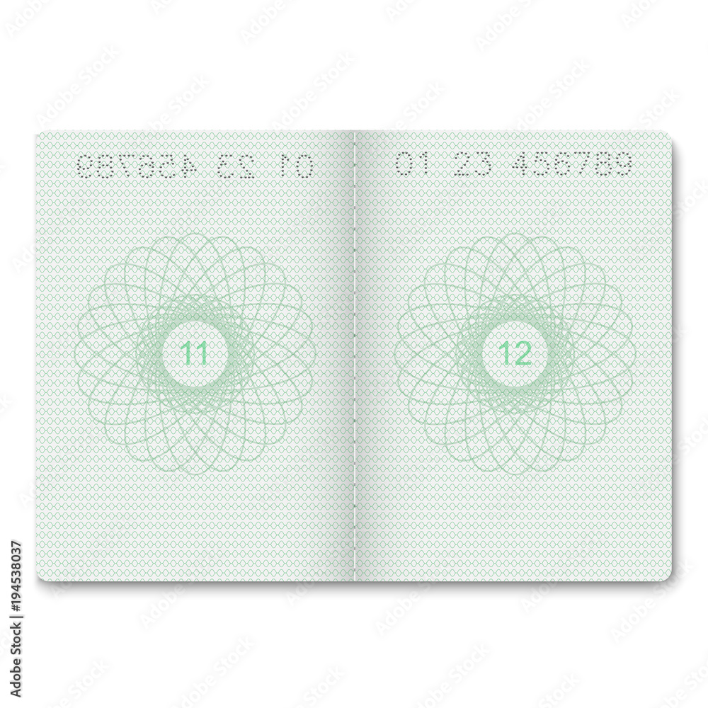 passport blank pages for stamps. empty passport with Stock Vector ...