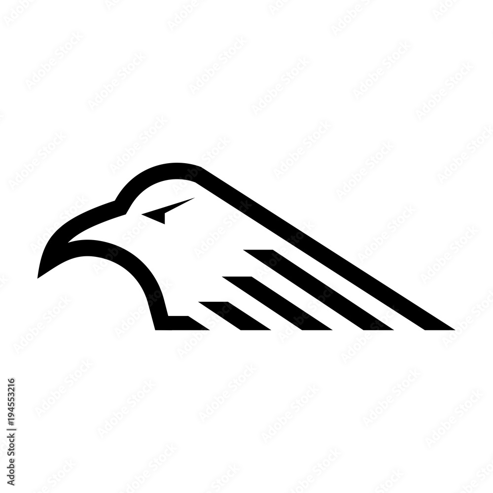Outline Eagle Logo, Line Eagle Head Logo, Simple and Creative Line Logo ...