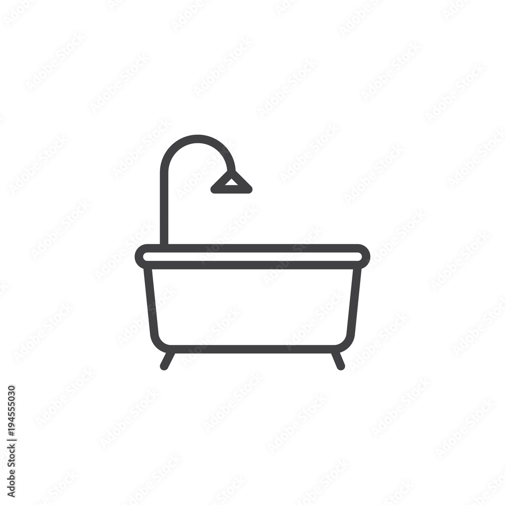 Bath outline icon. linear style sign for mobile concept and web design ...