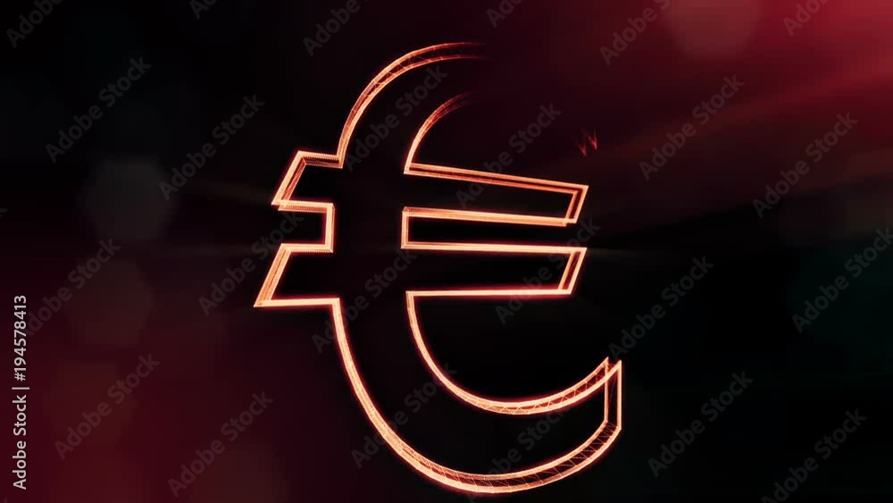 Animation icon or emblem of Euro Logo. Financial background made of ...