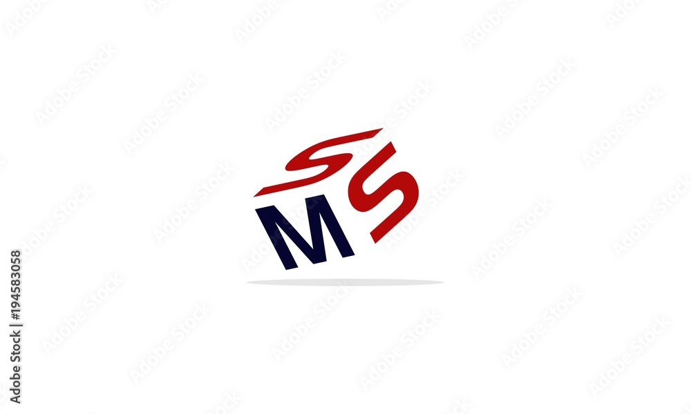 Letter MS Cube Creative Abstract Logo, MS letter logo in the form of ...