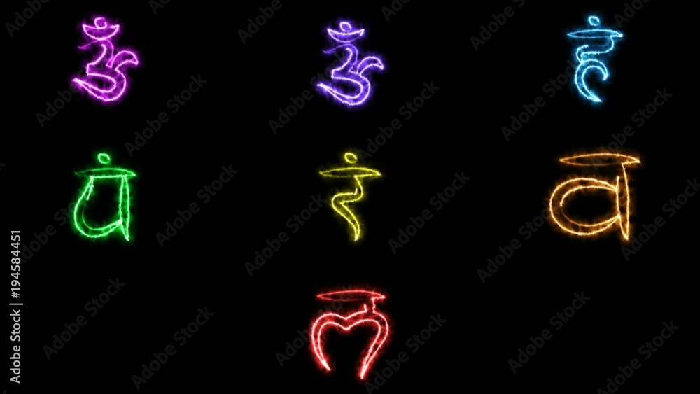 Burning stylish chakras symbol in space, 3d rendering backdrop 素材庫影片 ...