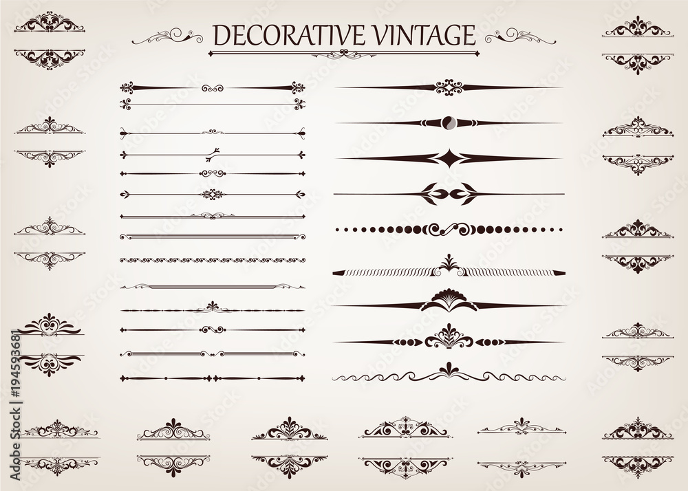 vintage line Stock Vector | Adobe Stock