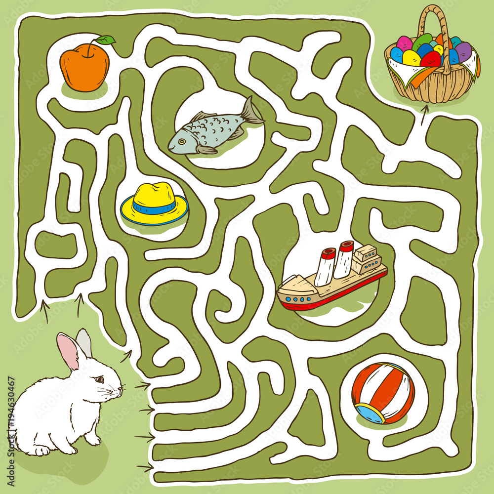 Easter Bunny Maze Game Stock Vector | Adobe Stock