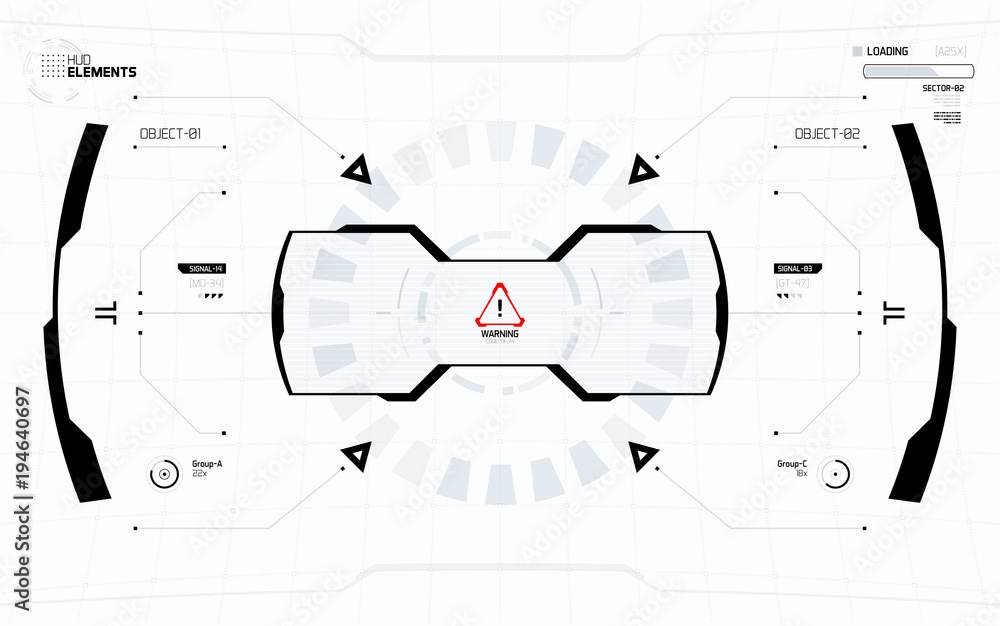 Sci-Fi Futuristic Vector HUD Interface Screen. Virtual Reality View ...