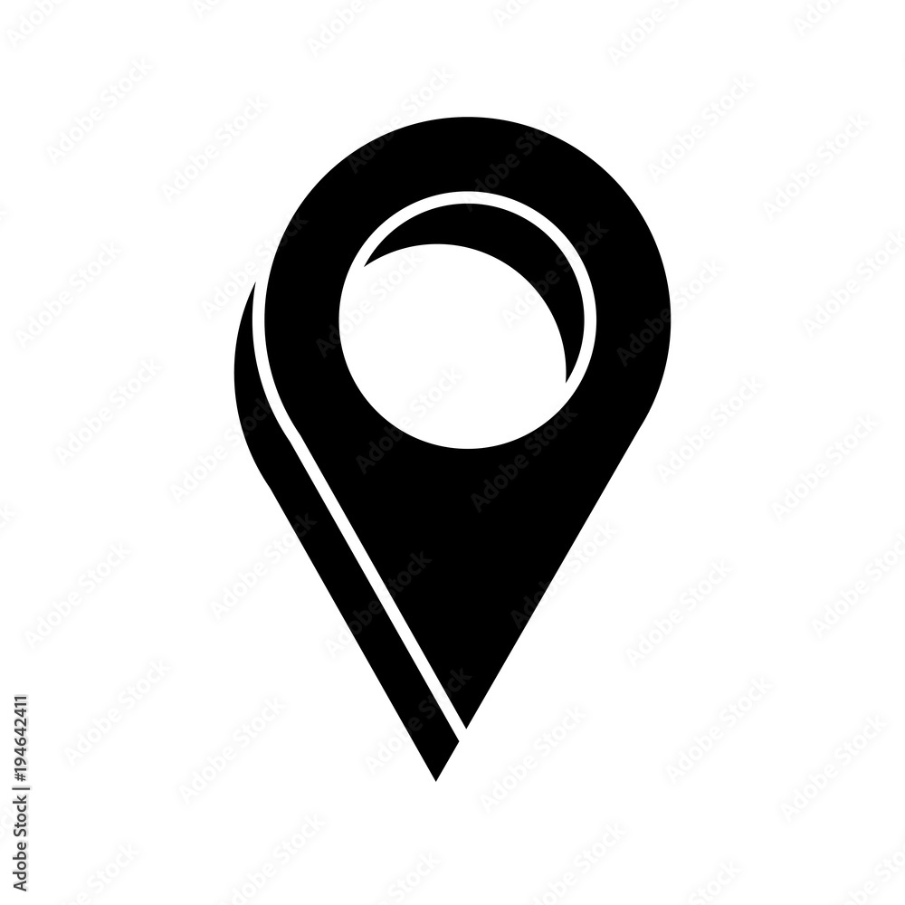 silhouette location map symbol to geography destination Stock Vector ...