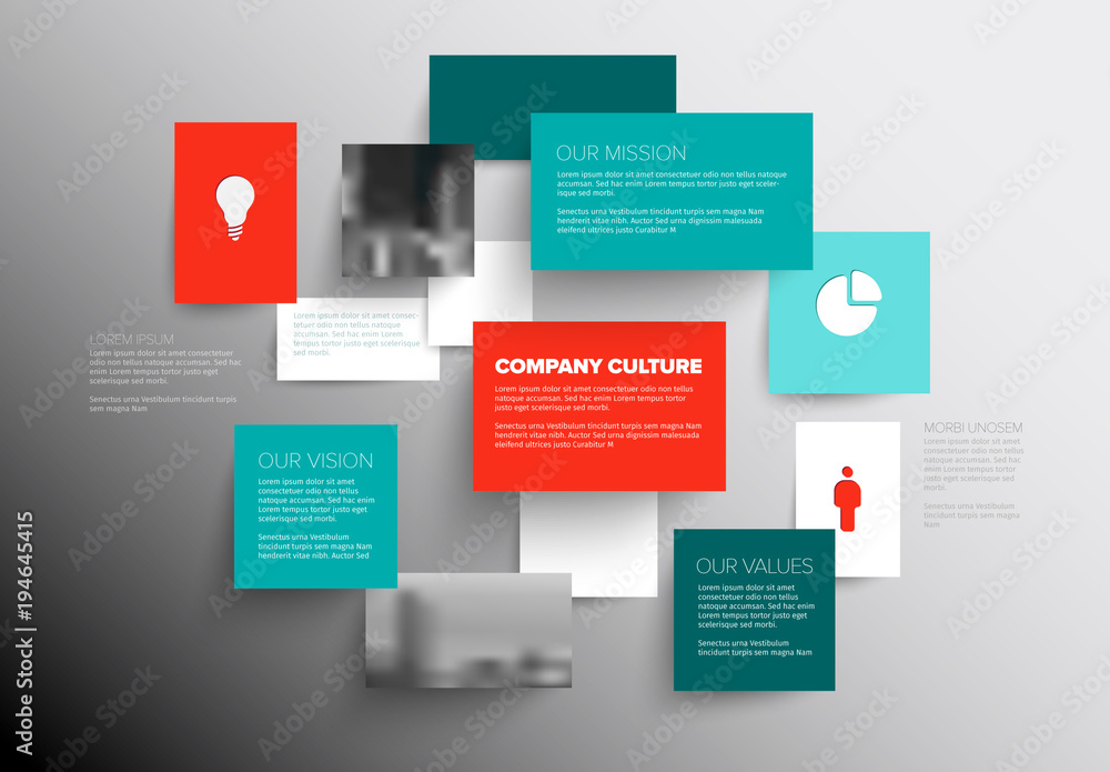 Floating Boxes Company Vision Infographic Layout Stock Template | Adobe ...