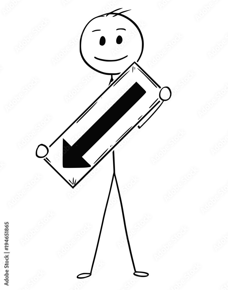 Cartoon stick man drawing conceptual illustration of businessman ...