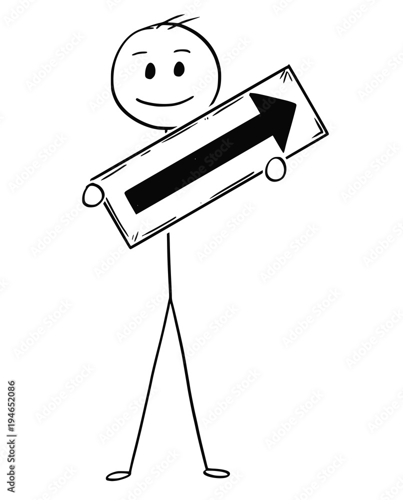 Cartoon stick man drawing conceptual illustration of businessman ...