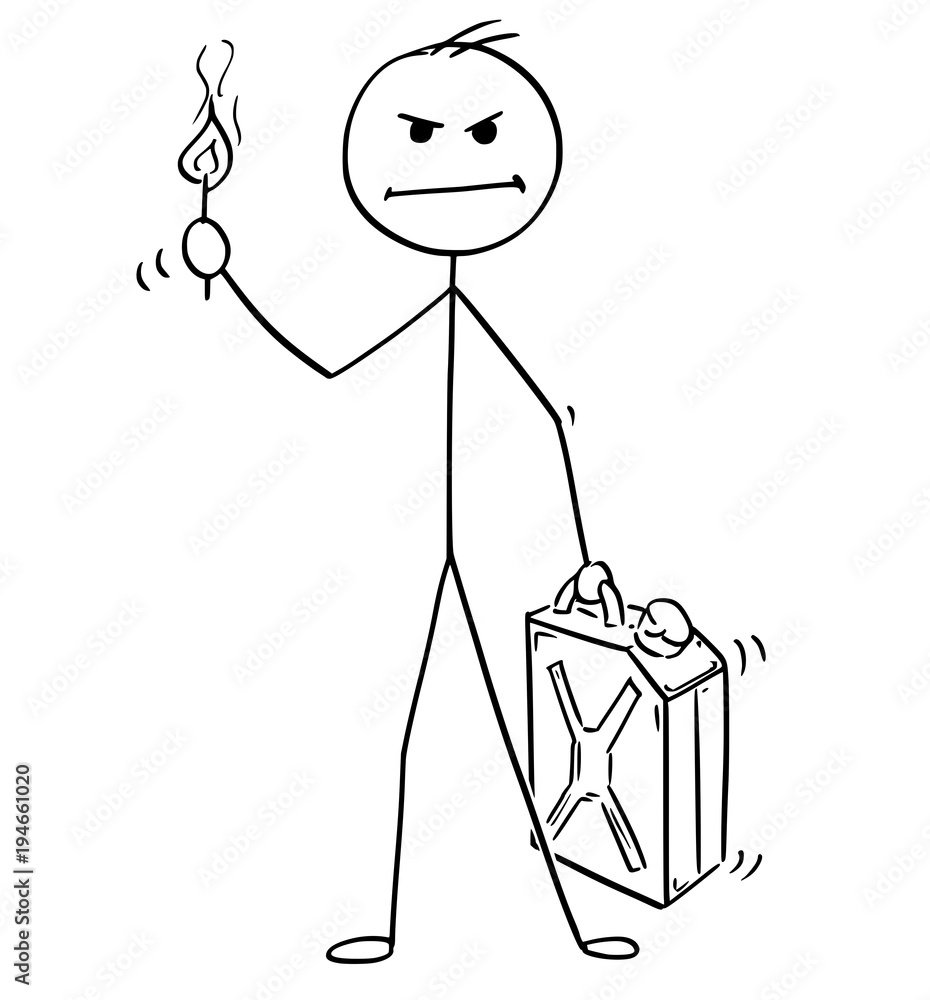 Cartoon stick man drawing conceptual illustration of angry businessman ...
