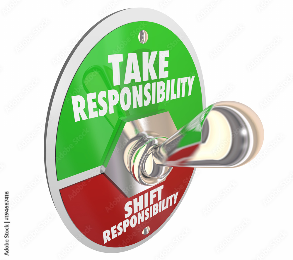 Take Responsibility Shift Accountability Switch Lever 3d Illustration ...