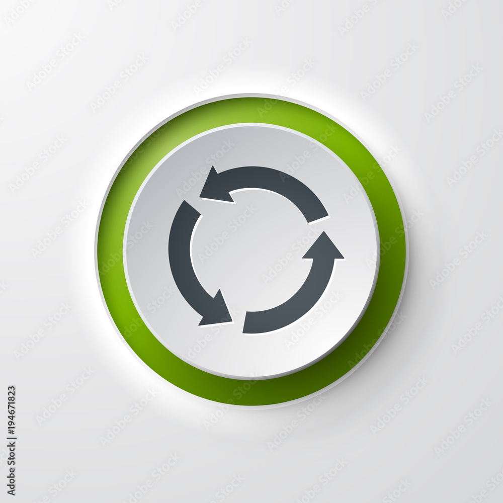 icône bouton recyclage Stock Vector | Adobe Stock