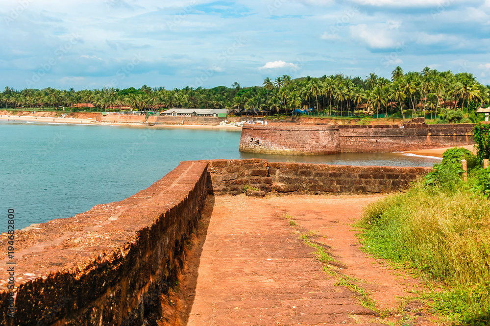 Aguada Fort. Ancient fortress on the shores of the Indian ocean. Goa ...