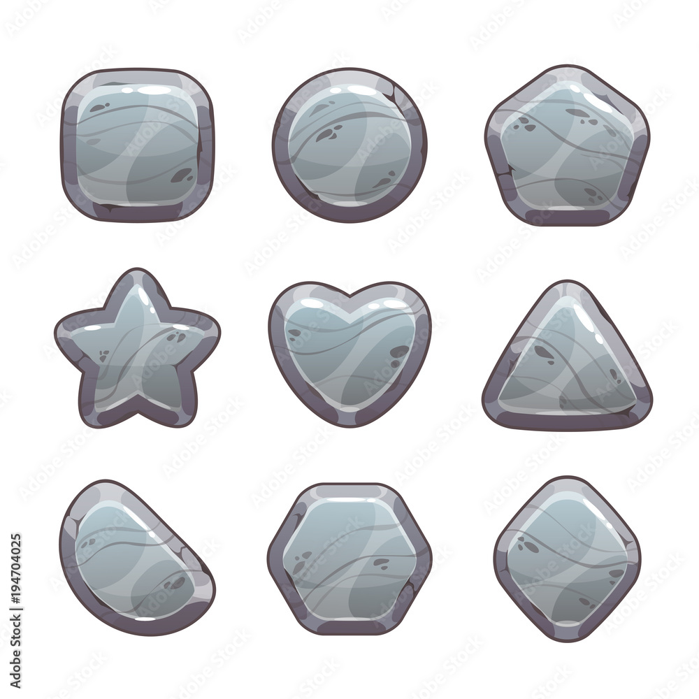 Cartoon grey stone assets Stock Vector | Adobe Stock