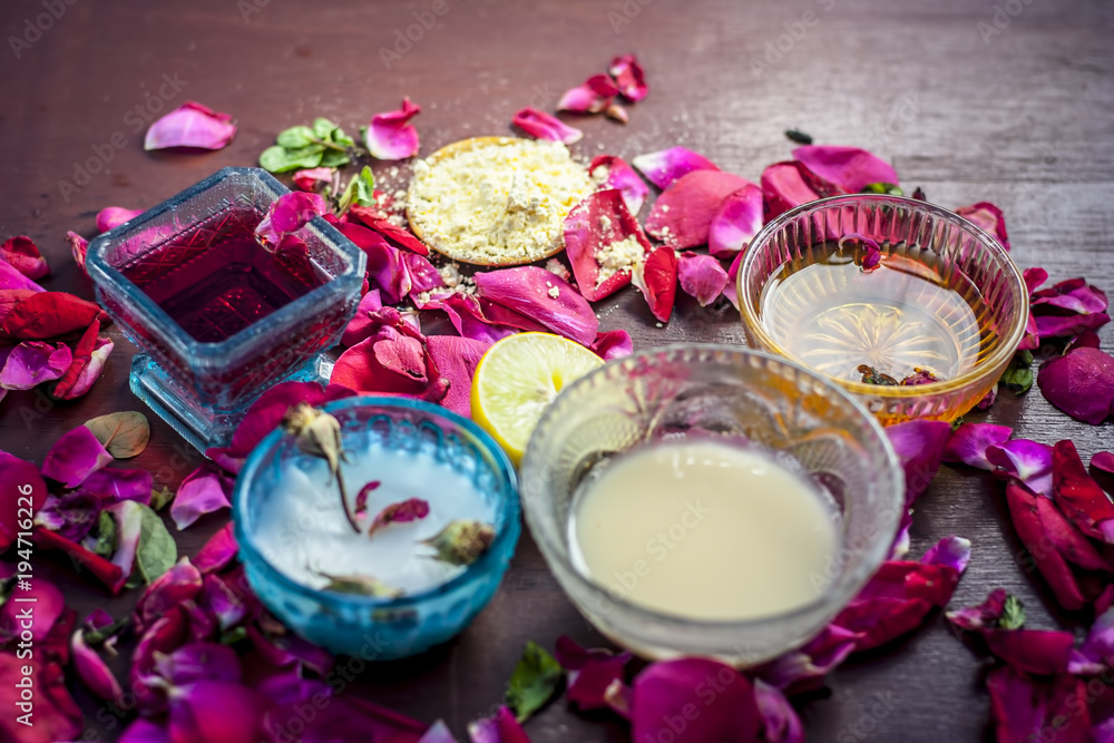 Ayurvedic herbal facial or face pack's ingredients i.e. Rose syrup,rose ...
